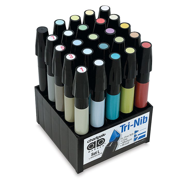 Chartpak Ad Markers - Landscape, Set of 25 | BLICK Art Materials
