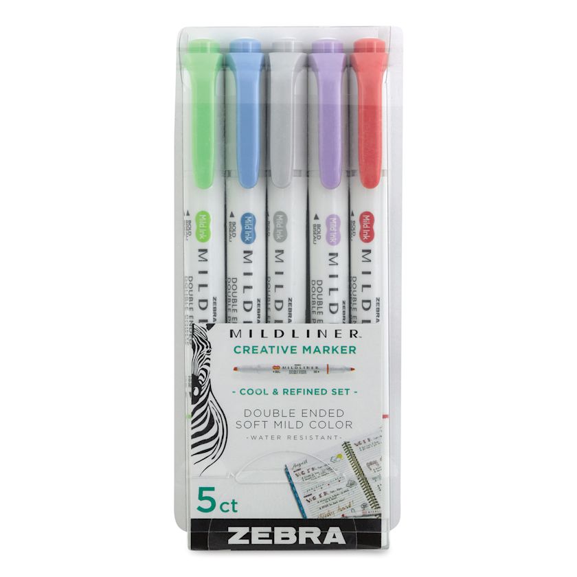 Zebra Mildliner Double Ended Creative Markers - Cool & Refined Colors ...