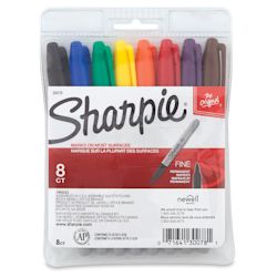 Sharpie Fine Point Permanent Markers - Assorted Colors, Set of 8 ...
