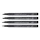 Staedtler Pigment Arts Pens - Intense Black, Assorted Tip, Set of 4 ...