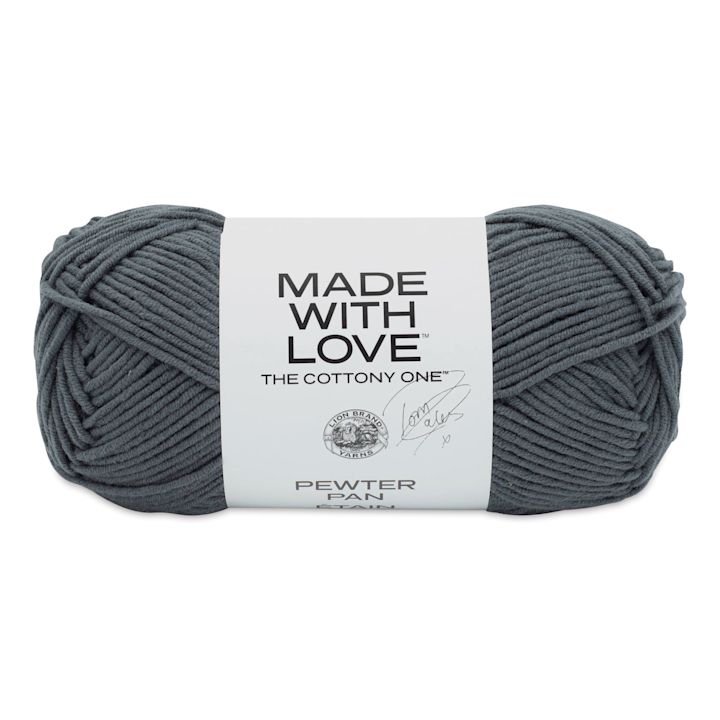 Lion Brand Made With Love The Cottony One Yarn - Pewter Pan, 185 yds ...