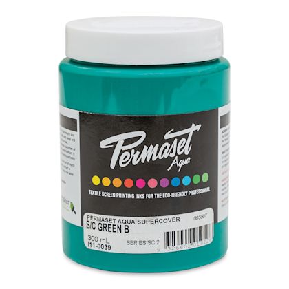 Permaset Aqua Fabric Ink - Supercover Green B, 300 ml | BLICK Art Materials