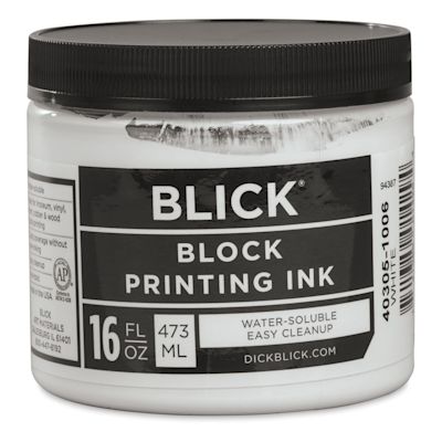 Blick Water-Soluble Block Printing Ink - White, 16 oz Jar | BLICK Art ...