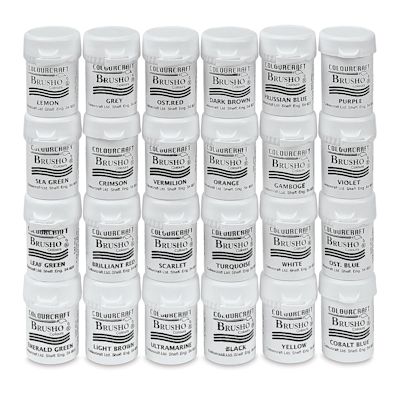 Brusho Crystal Colours - Set of 24 assorted colors, 15 g, pots | BLICK ...