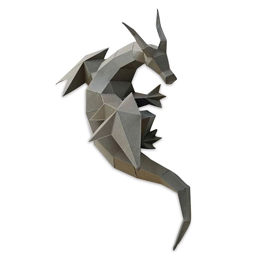 Papercraft World 3D Papercraft Wall Art DIY Kit - Dragon | BLICK Art ...