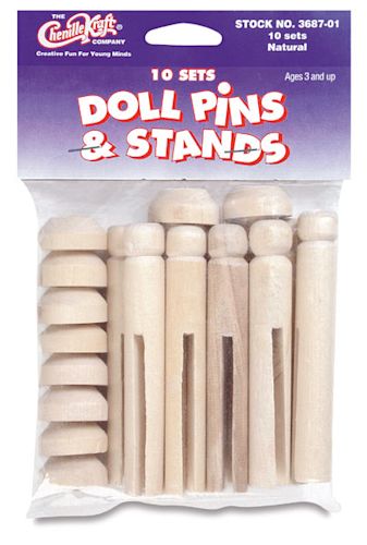 Creativity Street Doll Pins - Doll Pins with Stands, Pkg of 20 | BLICK ...