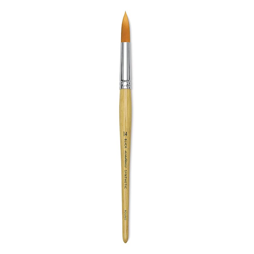 Blick Academic Synthetic Golden Taklon Brush - Round, Size 14 | BLICK ...