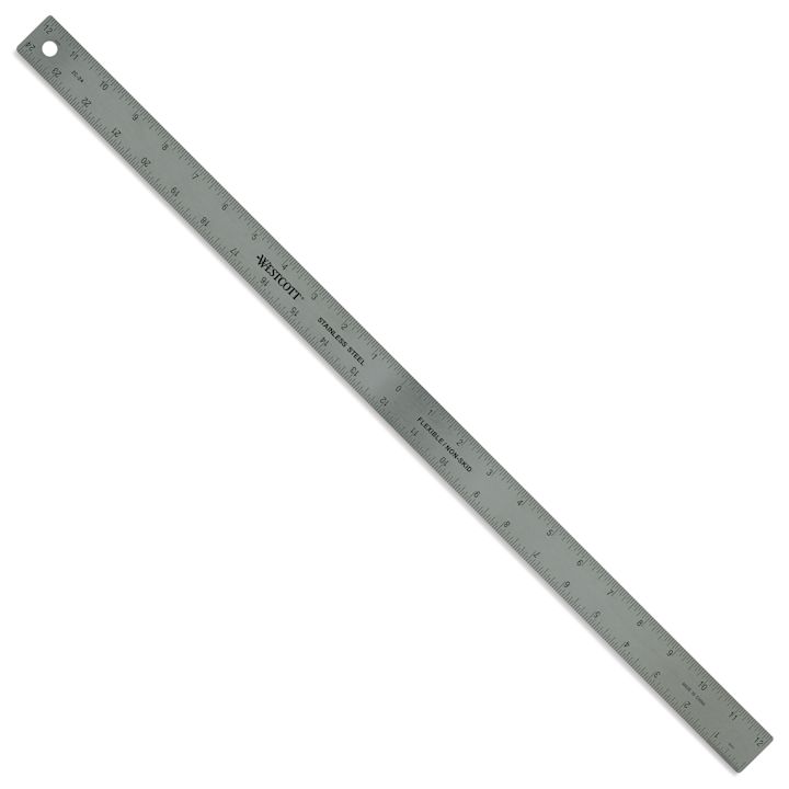 Westcott Metal Zero Centering Ruler - 24" | BLICK Art Materials