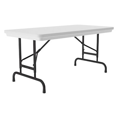 Correll Plastic Resin Folding Table - 24" x 48", Granite, Adjustable ...