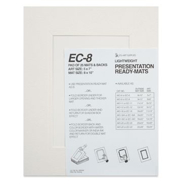 Value Pre-Cut Mats with Backing - 8" x 10", Pkg of 25 | BLICK Art Materials