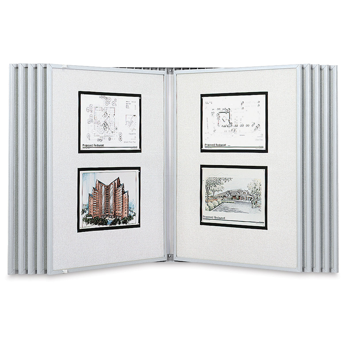 Multiplex Swinging Panel Display - 24" x 36", Gray, 20 Panels, Wall ...