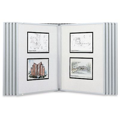Multiplex Swinging Panel Display - 24" x 36", Gray, 20 Panels, Wall ...