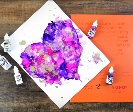 Alcohol Ink Heart Shape - Project Idea | BLICK Art Materials