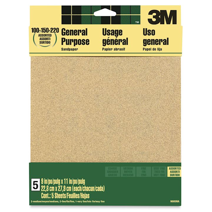 3M Production Sandpaper - Assorted Grit, 9" x 11", Pkg of 5 | BLICK Art ...