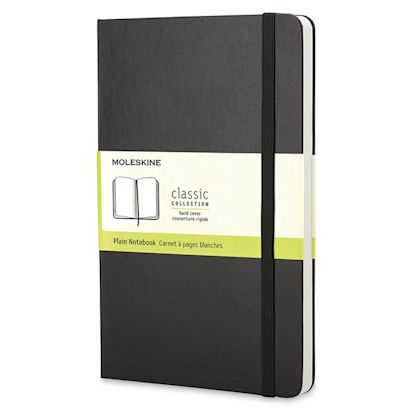 Moleskine Classic Hardcover Notebook - Black, Blank, 5-1/2" x 3-1/2 ...