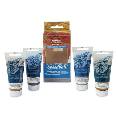 Speedball Block Printing Inks - Metallic, Set of 4, 1.25 oz | BLICK Art ...