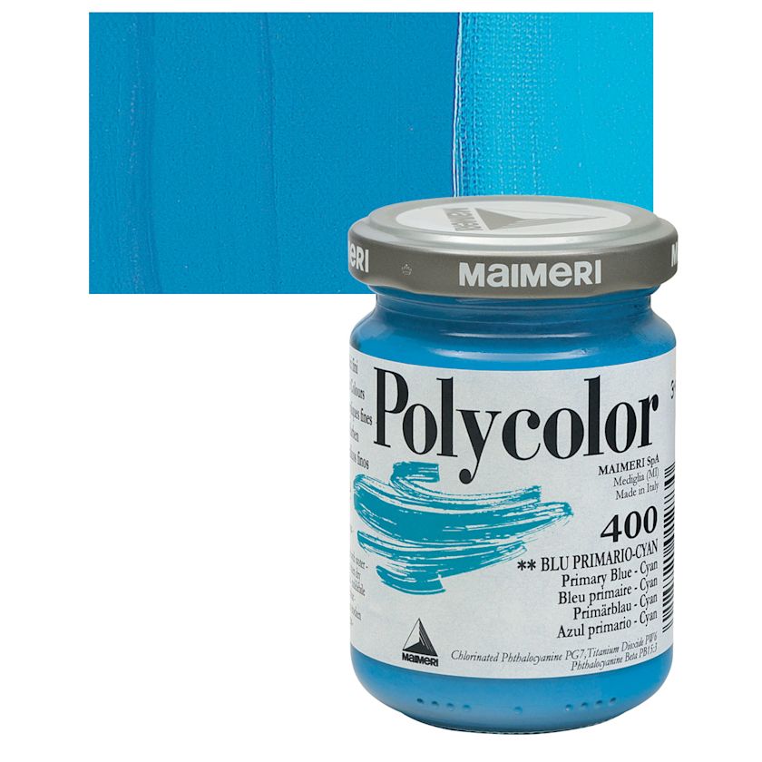 Maimeri Polycolor Vinyl Paints - Primary Blue - Cyan, 140 ml jar ...