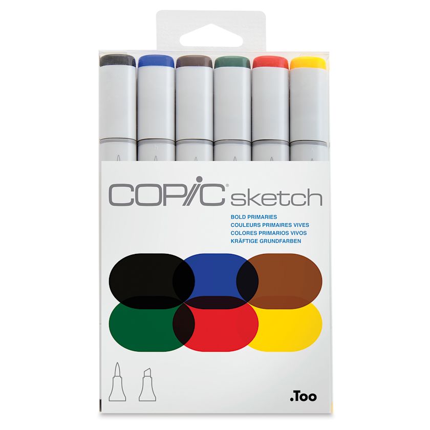 Copic Sketch Marker Set - Bold Primaries, Set of 6 | BLICK Art Materials