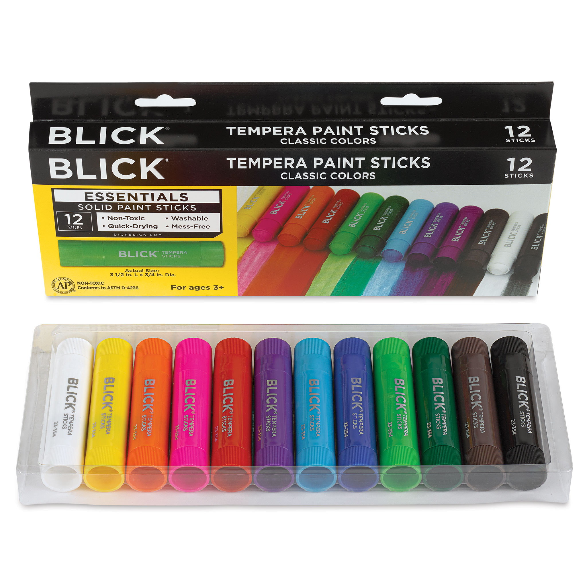 Blick Essentials Tempera Paint Sticks - Set of 12 | BLICK Art Materials