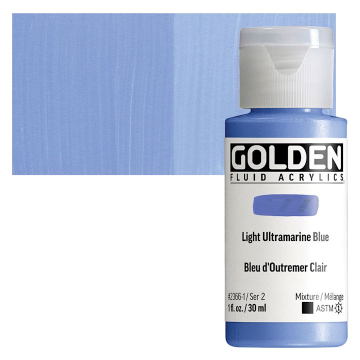 Golden Fluid Acrylic - Light Ultramarine Blue, 4 oz bottle | BLICK Art ...