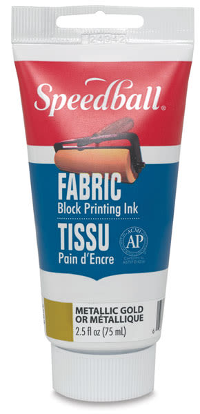 Speedball Fabric and Paper Block Printing Ink - Metallic Gold, 2.5 oz ...