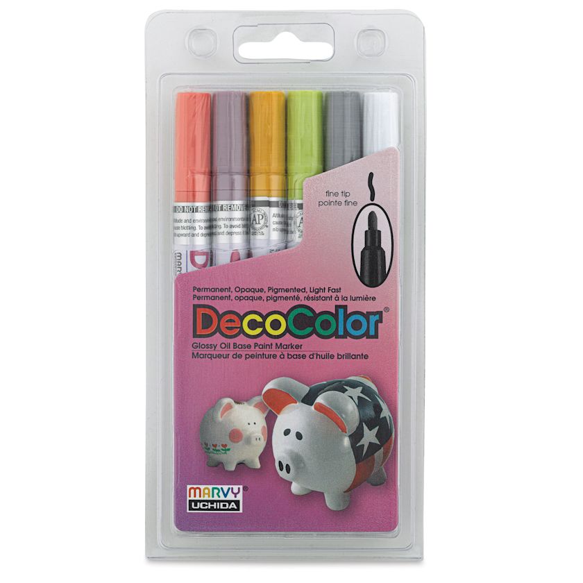 Decocolor Paint Markers- Retro Colors, Set of 6, Fine Tip | BLICK Art ...