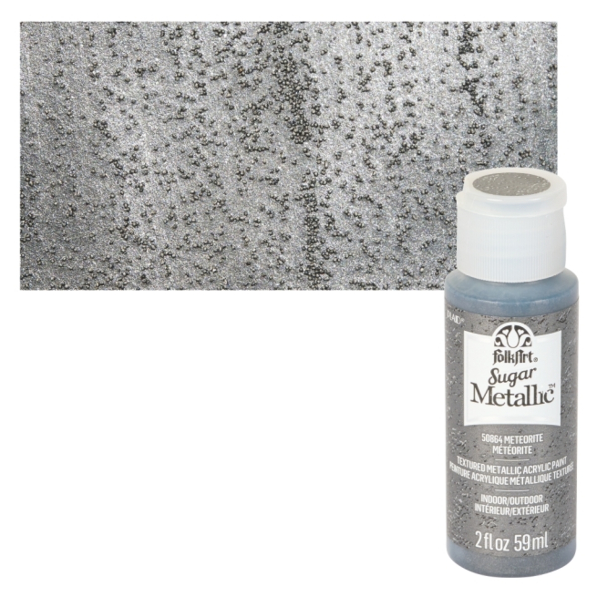 Plaid FolkArt Sugar Metallic Acrylic Paint - Meteorite, 2 oz, Bottle ...
