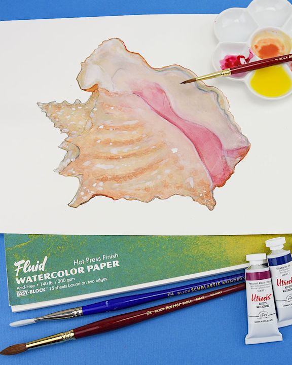 Conch Shell Watercolor Painting with Ashley Nordin