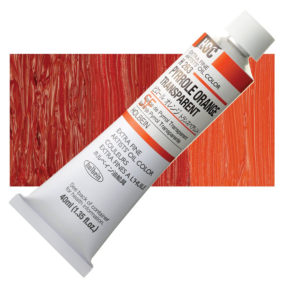 Holbein Artists'' Oil Color - Pyrrole Orange Transparent, 40 ml tube ...