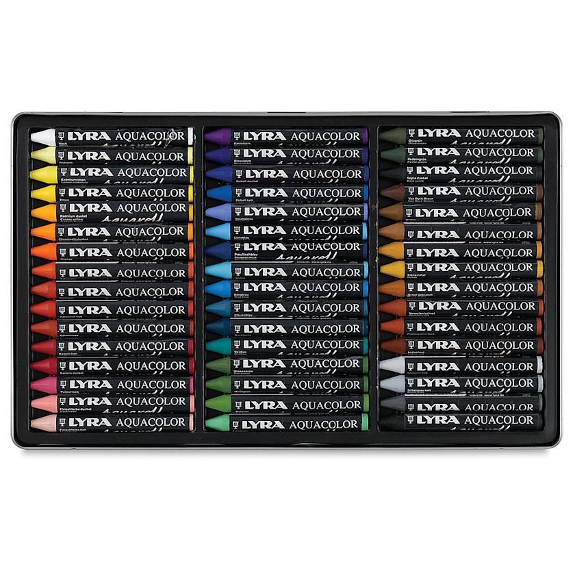 Lyra Aquacolor Crayon Set - Assorted Colors, Water-Soluble, Set of 48 ...