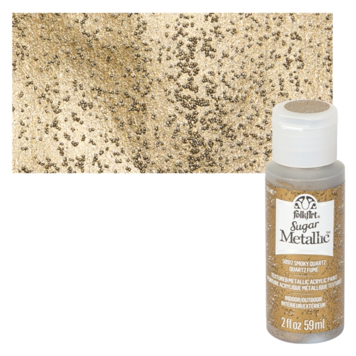 Plaid FolkArt Sugar Metallic Acrylic Paint - Smoky Quartz, 2 oz, Bottle ...