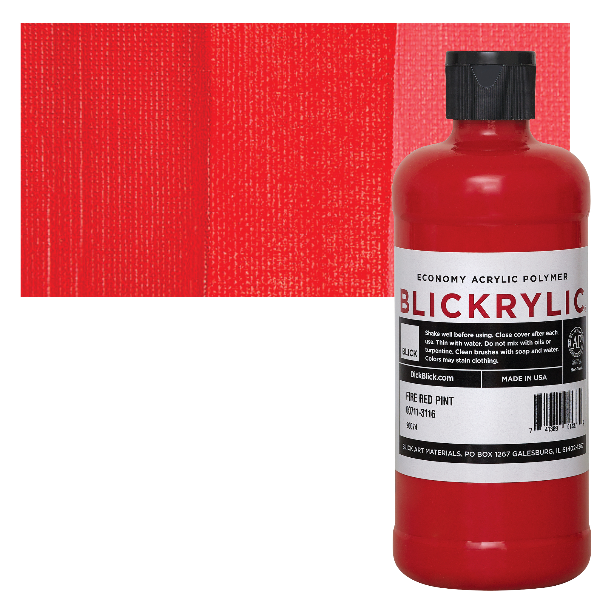 Blickrylic Student Acrylics - Fire Red, Pint | BLICK Art Materials