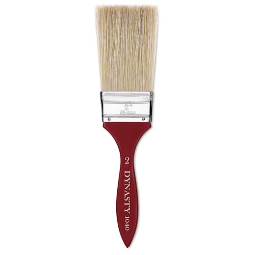 Dynasty Red-Letter White Bristle Brush - Extra Long Flat, Long Handle ...