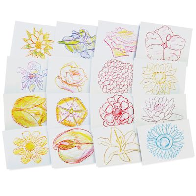 Roylco Rubbing Plates - 4.5" x 6.5", Set of 16, Flowers | BLICK Art ...