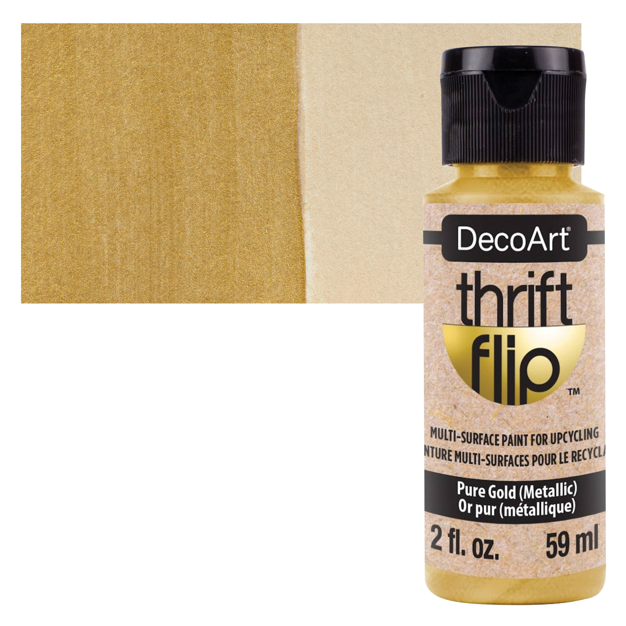 DecoArt Thrift Flip Multi-Surface Paint - Pure Gold Metallic, 2 oz ...