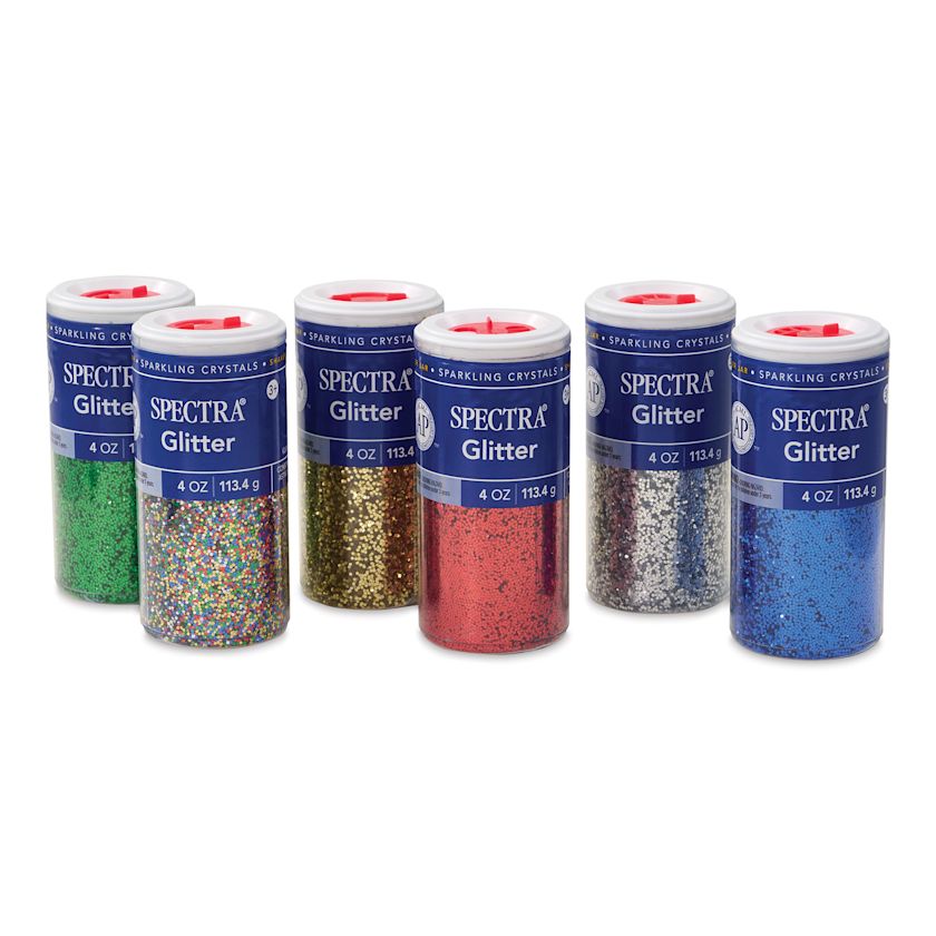 Spectra Sparkling Crystals Glitter - 4 oz, Set of 6 Jars, Assorted ...