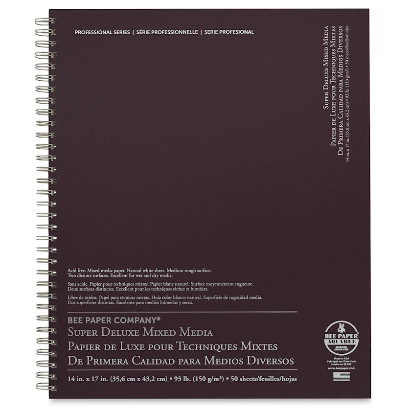 Bee Paper Aquabee Super Deluxe Sketchbook - 17" x 14", 50 Sheets ...