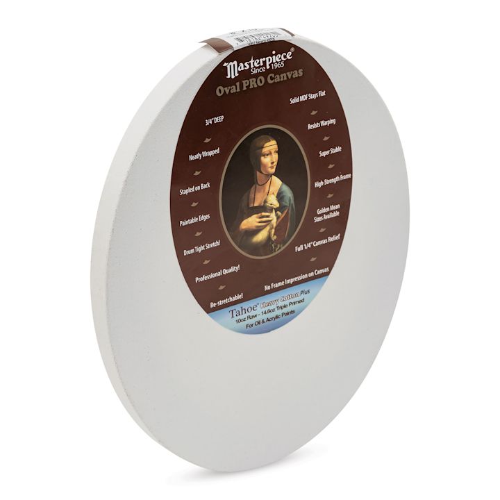 Masterpiece Pro Stretched Oval Canvas - 8" x 10", 3/4" Profile | BLICK ...