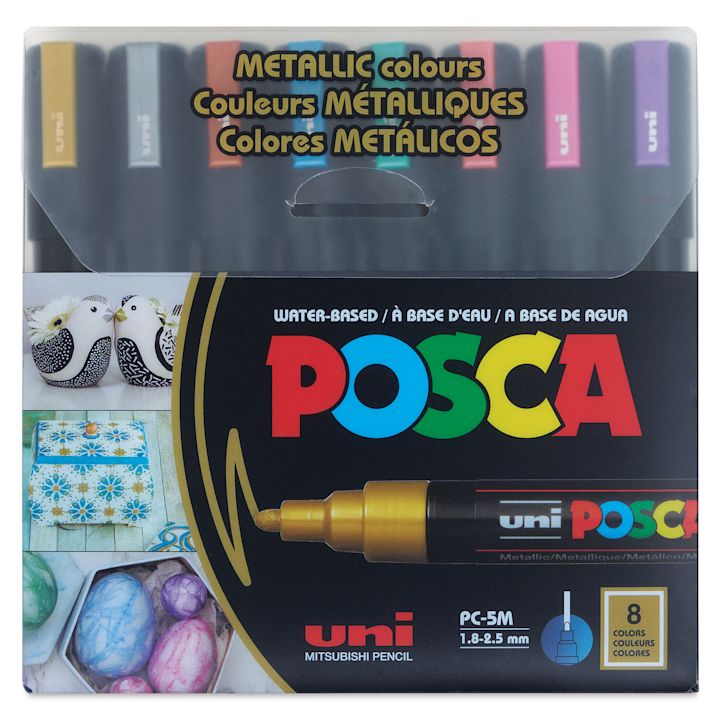 Posca Paint Markers - Metallic, Set of 8, Medium Tip | BLICK Art Materials