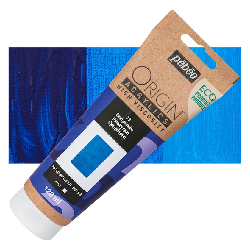 Pebeo Origin Acrylic Paint - Primary Cyan, 120 ml | BLICK Art Materials