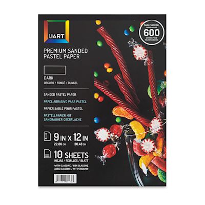 UArt Sanded Pastel Paper Pad - 600 Grit, 9" x 12", 10 Sheets, Dark ...