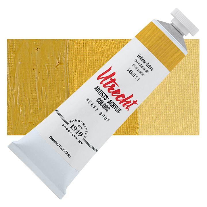 Utrecht Artists' Acrylic Paint - Yellow Ochre, 2 oz tube | BLICK Art ...