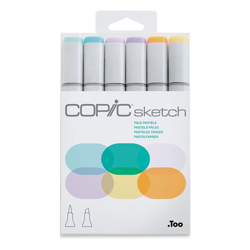 Copic Sketch Marker Set - Pale Pastels, Set of 6 | BLICK Art Materials