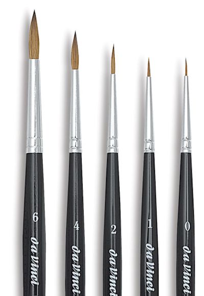 Da Vinci Ussuri Red Sable Brush Set - Round, Set of 5 | BLICK Art Materials