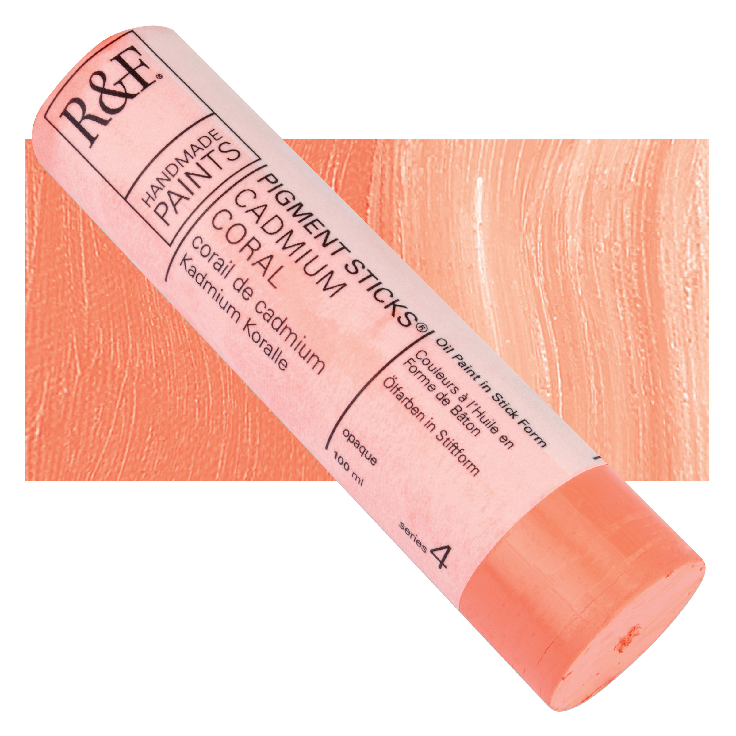 R&F Pigment Stick - Cadmium Coral, 100 ml stick | BLICK Art Materials