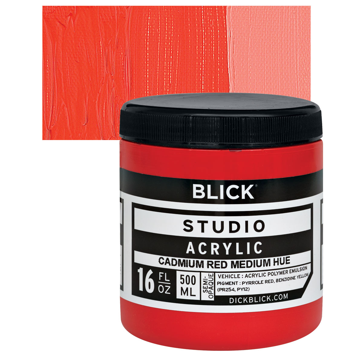 Blick Studio Acrylics - Cadmium Red Medium Hue, 16 oz jar | BLICK Art ...