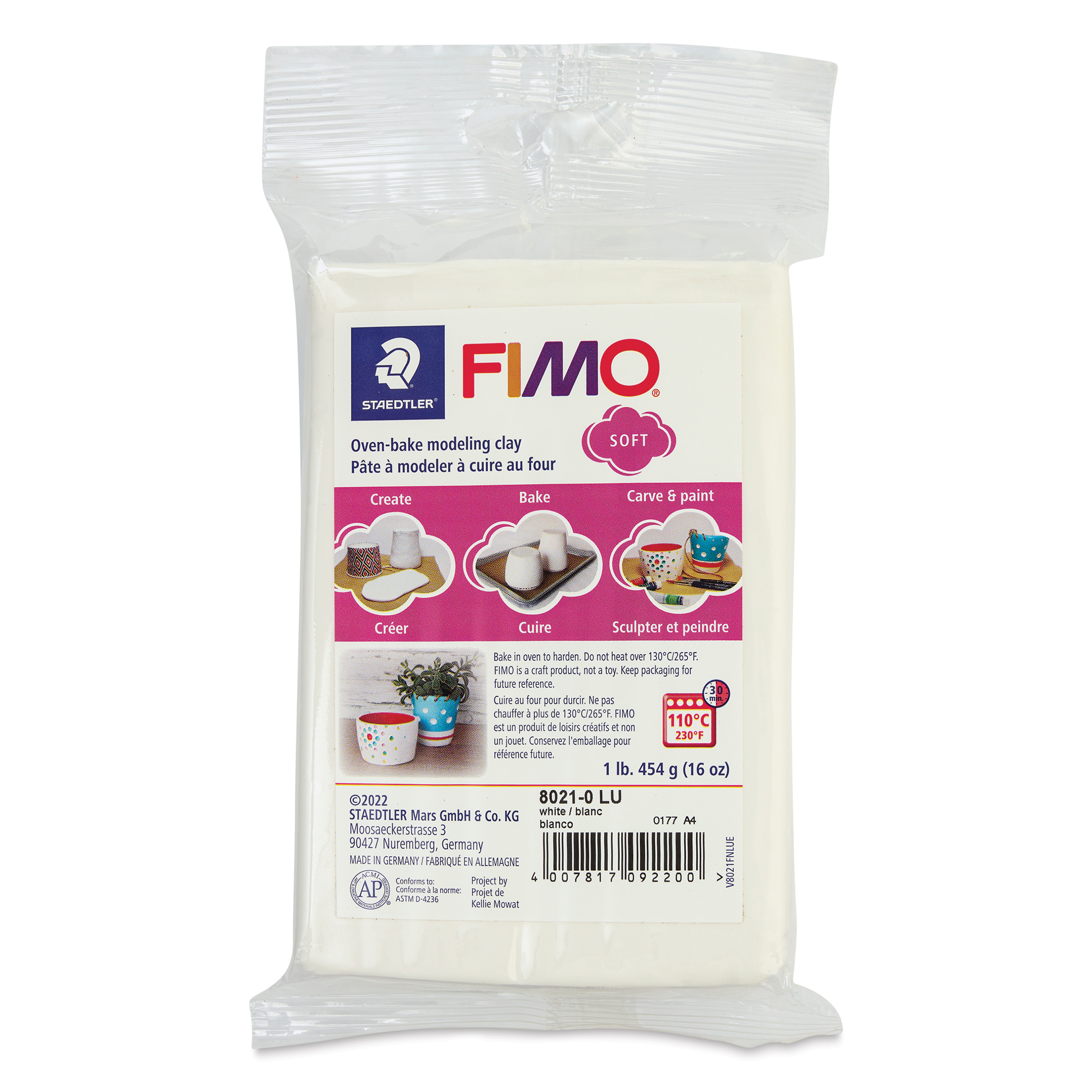 Staedtler Fimo Soft Polymer Clay - 16 oz, Soft White | BLICK Art Materials
