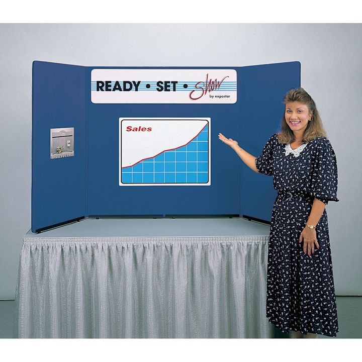Expostar Ready Set Show Tabletop Display - 4 Panel Display, Blue ...