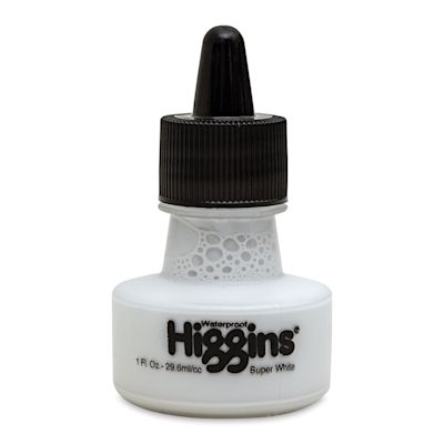 Higgins Dye-Based Drawing Ink - 1 oz, Super White, Waterproof, Pigment ...