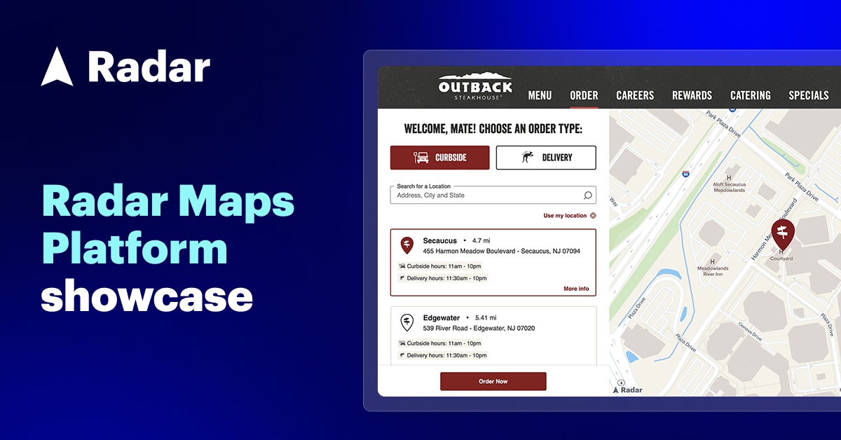 Radar Maps Platform showcase: Store locators, checkout forms, and more ...